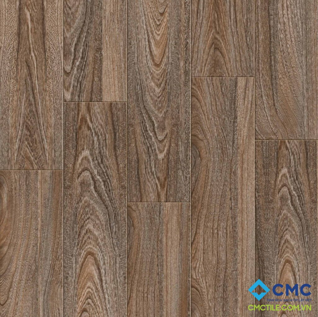 Gạch lát nền màu nâu trầm lạnh giả gỗ LX 6667 - CMC Tiles